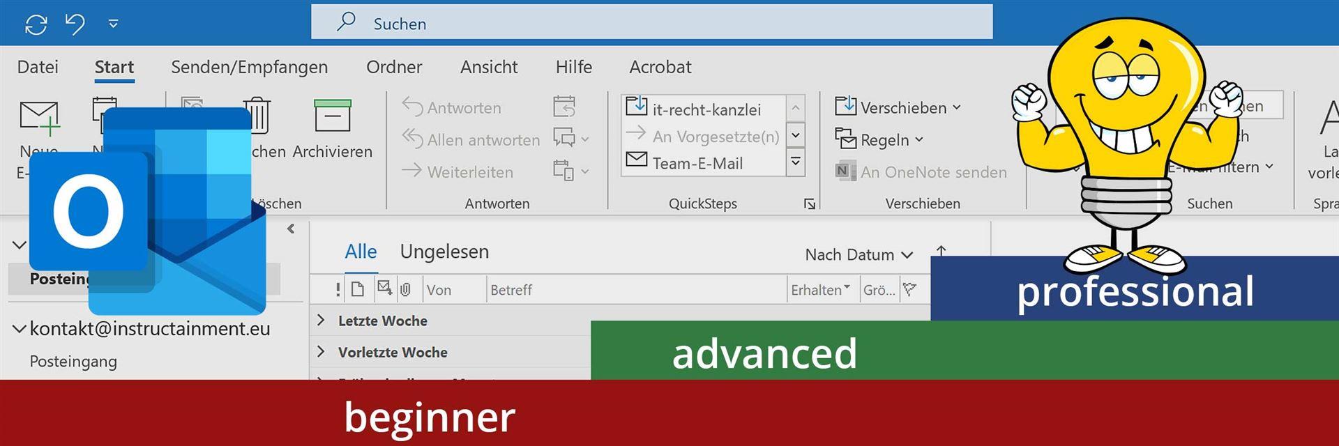 Zeitmanagement mit Outlook 365 - Onlinekurs, Seminar, Schulung, Training